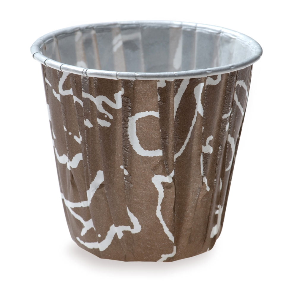 Panificio 4 oz Round Chocolate Wisp Paper Tall Baking Cup - Pleated - 3 ...