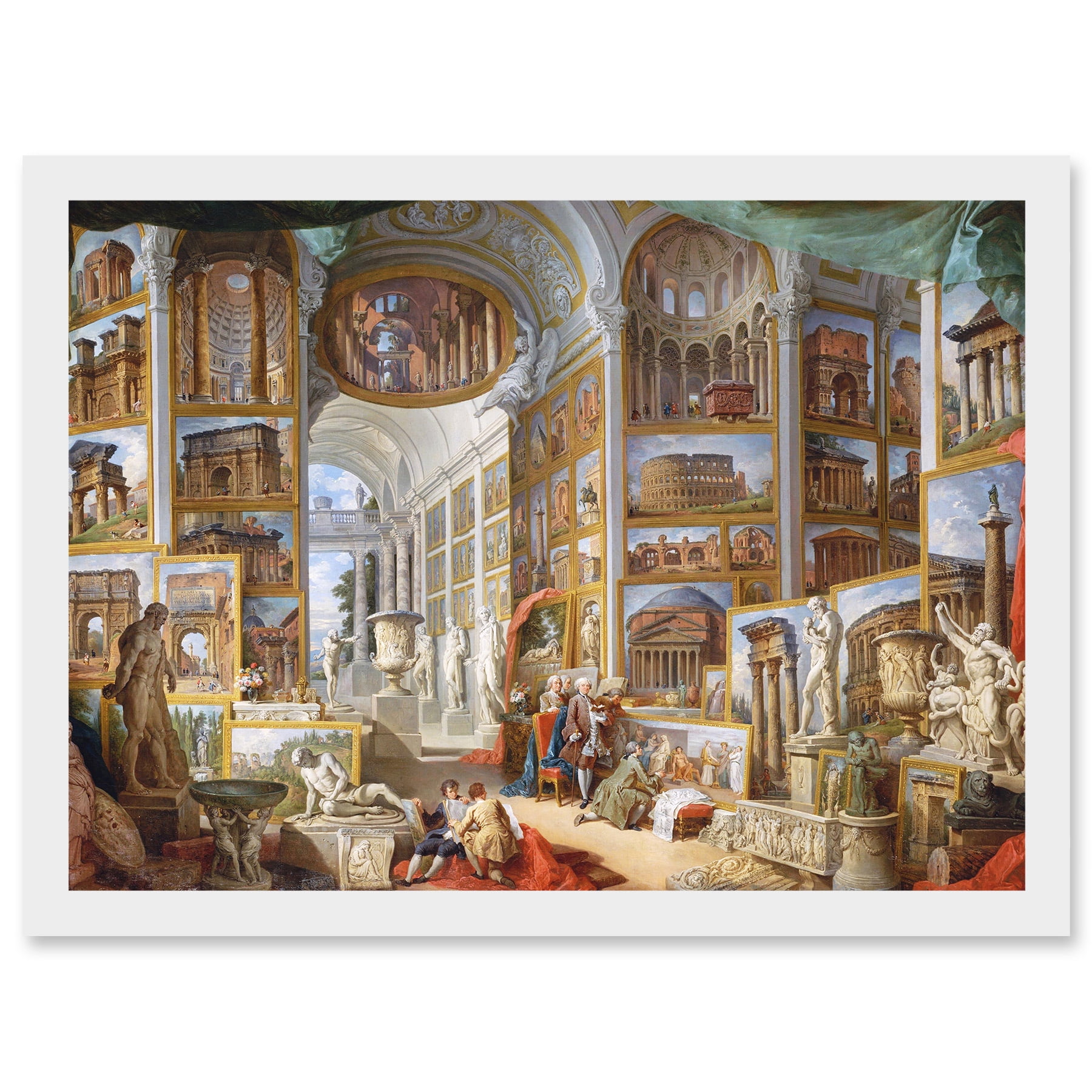 Panini Ancient Rome Monuments Allegory Painting Artwork Framed Wall Art ...