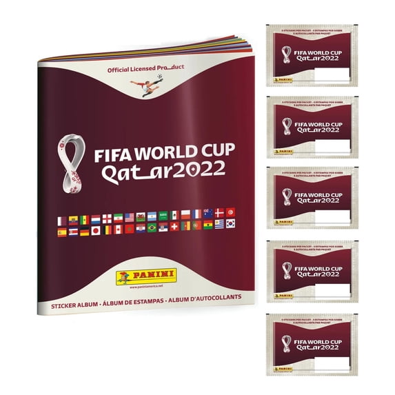Panini FIFA World Cup Qatar 2022 Album, 5 Sticker Packs, Soft Cover ...