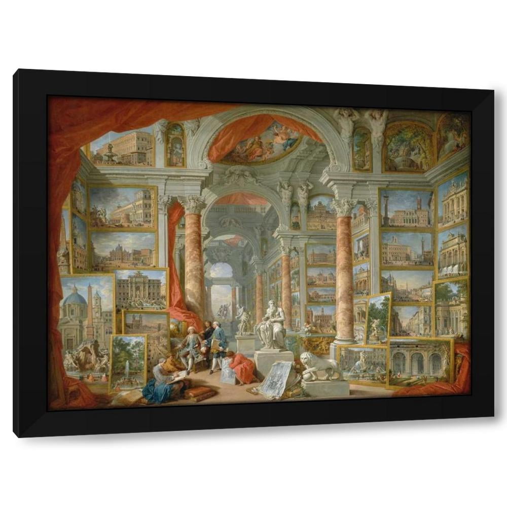 Giovanni Paolo Panini 24x19 Black Modern Wood Framed Wall Art Titled ...