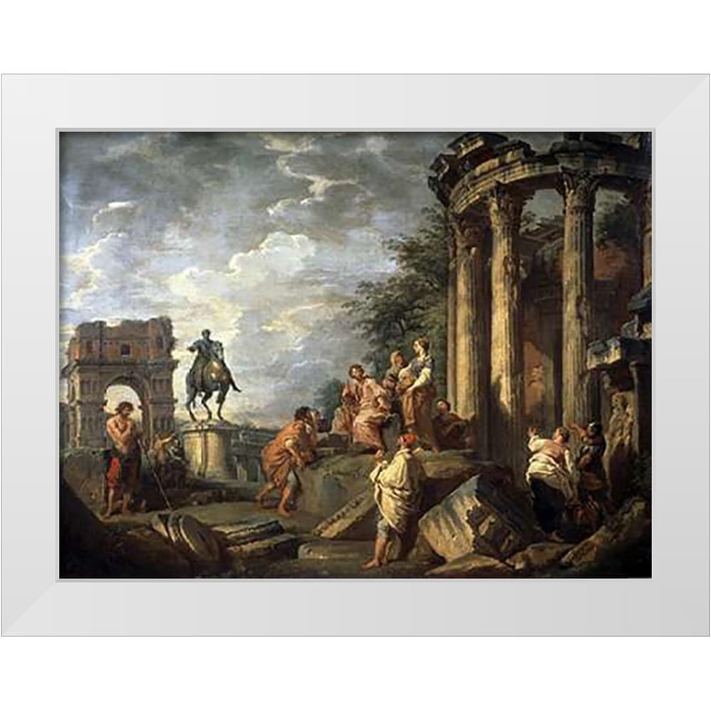 Panini, Giovanni Paolo 24x19 White Modern Wood Framed Museum Art Print ...