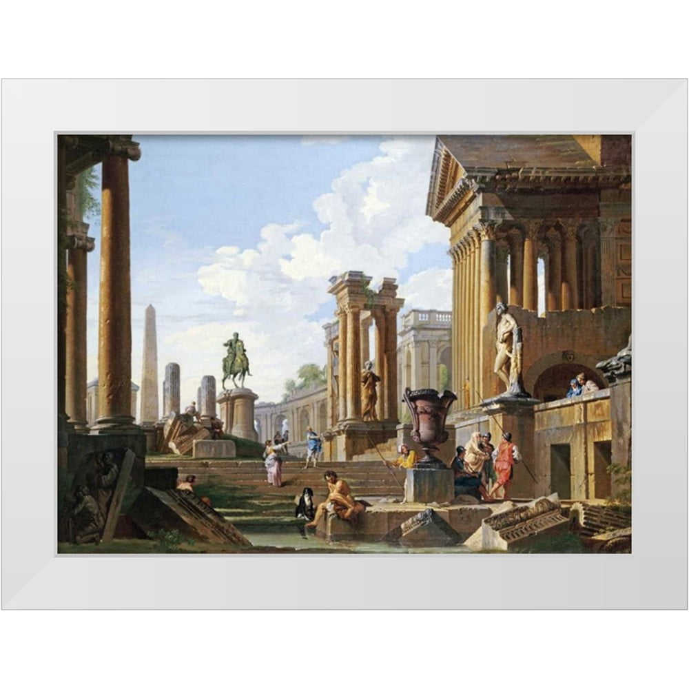 Panini, Giovanni Paolo 32x24 White Modern Wood Framed Museum Art Print ...
