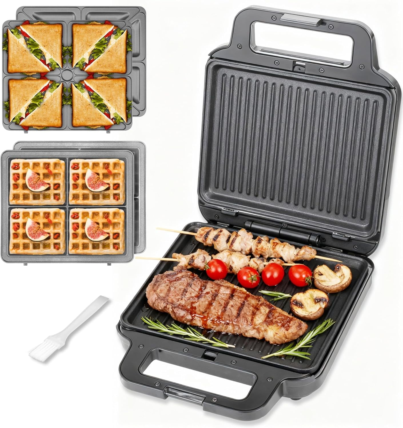Panini Grill Press Breakfast Sandwich Maker 3 in 1, Electric Griddle ...