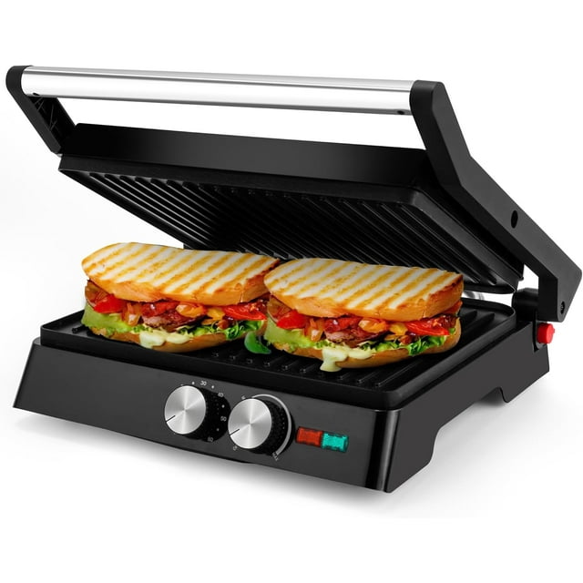 Panini Grill Press,Sandwich Maker Press,Contact Grill, 1400W Non-Stick ...