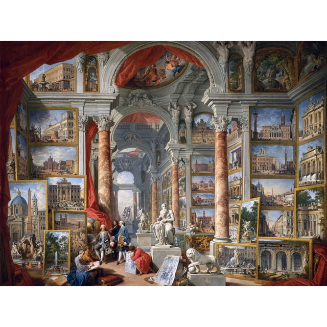 Panini Modern Rome Monuments Allegory Painting Extra Large Art Print ...