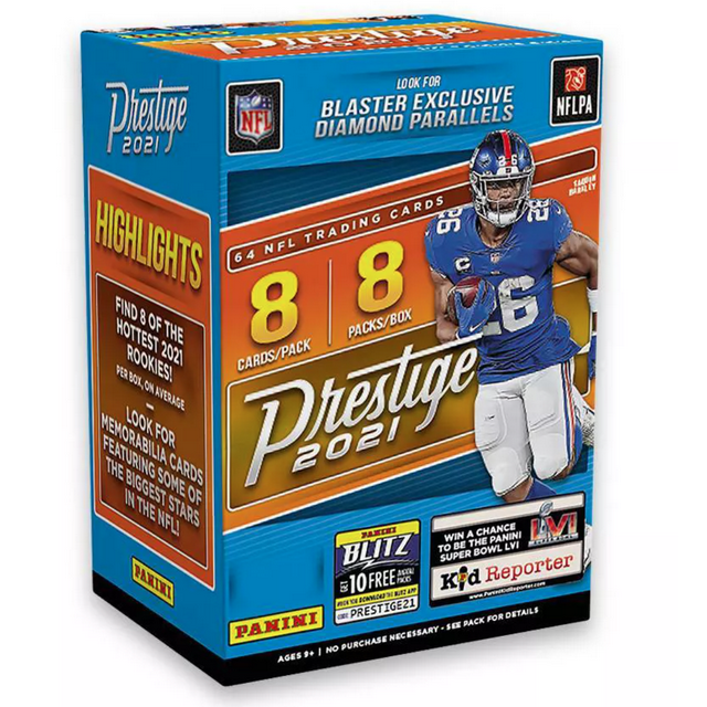 Panini 2021 NFL Prestige Football Trading Cards Blaster Box - 8 Packs ...
