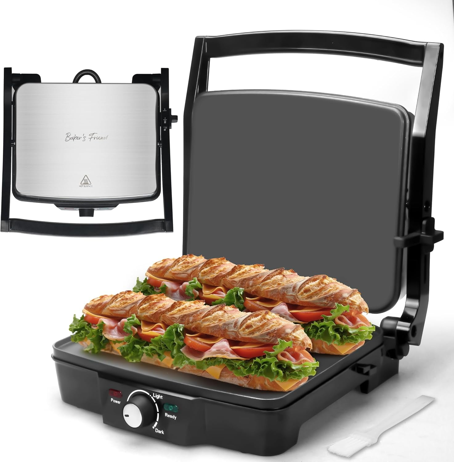 Panini Press Electric Griddle, Panini Grill Press Sandwich Maker Press ...