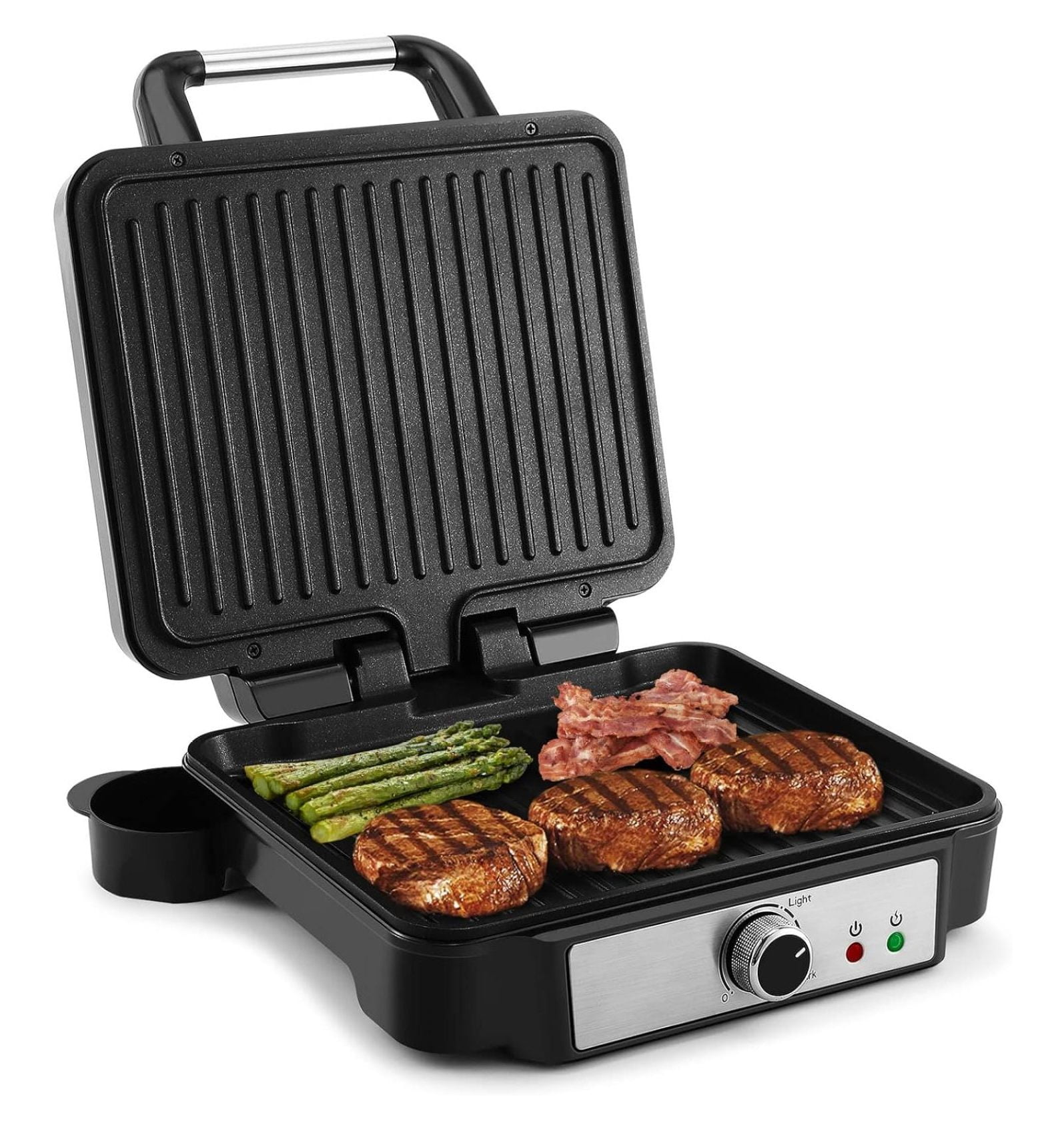 Panini Press Sandwich Maker, 4 Slices Panini Grill Non-Stick Coated ...