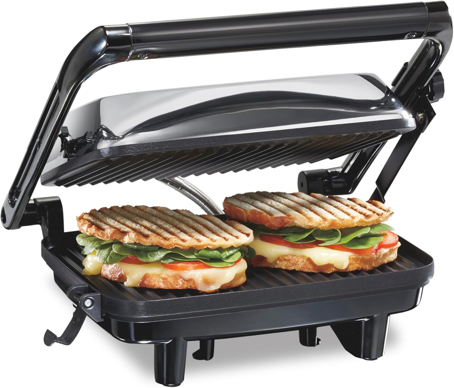 Panini Press Sandwich Maker & Electric Indoor Grill with Locking Lid ...