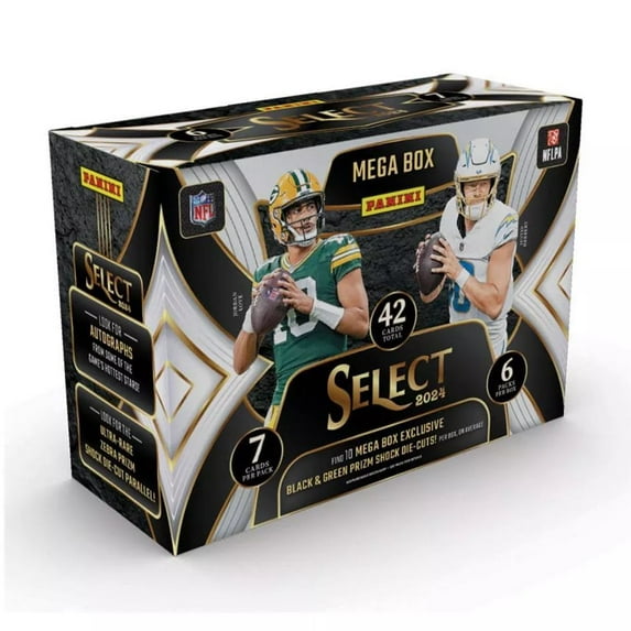 Panini 2024 Select Football Trading Cards Mega Box (Black & Green Prizm ...