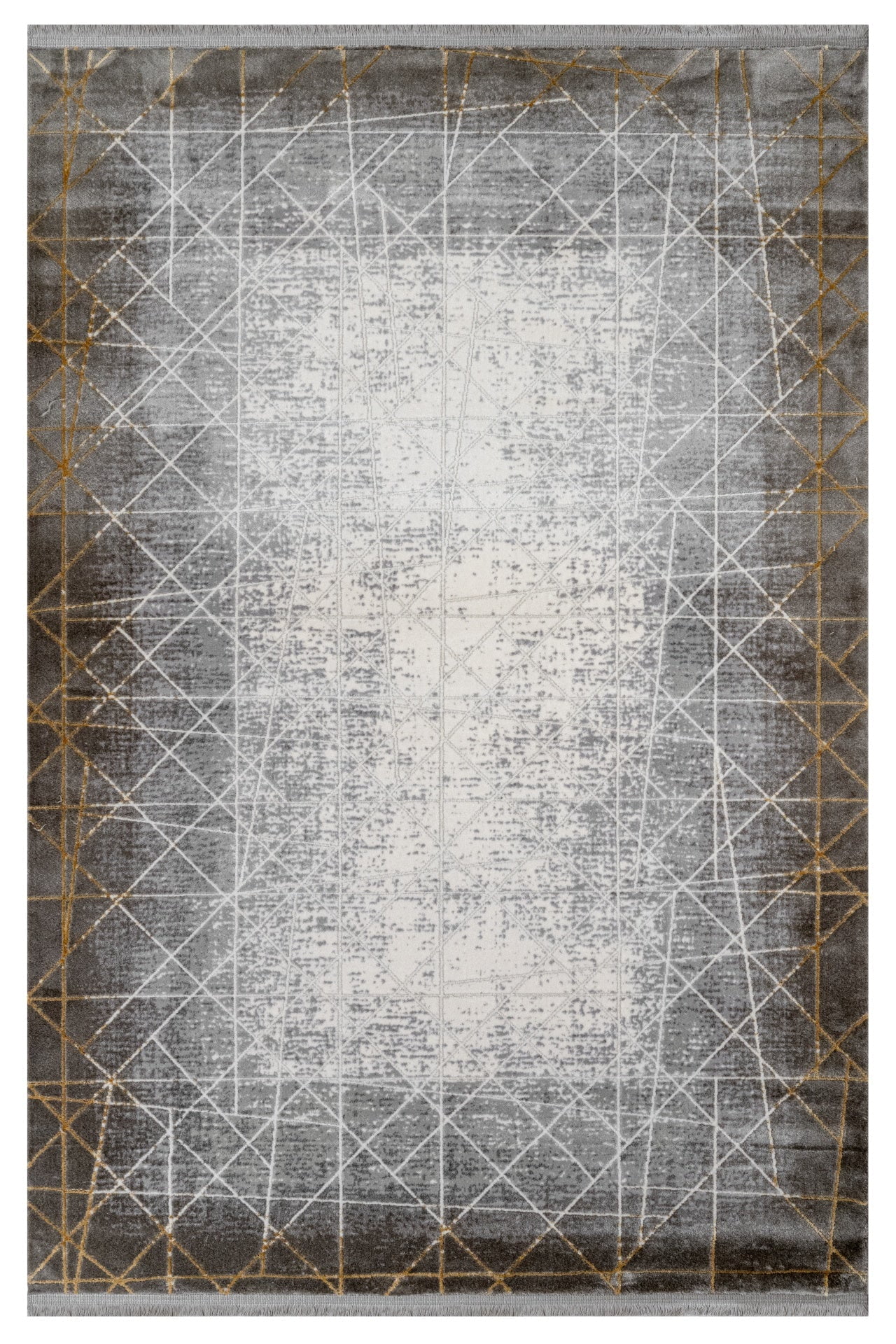 Panipat Gold Geometric Acrylic Area Rugs for Living Room Jacquard ...