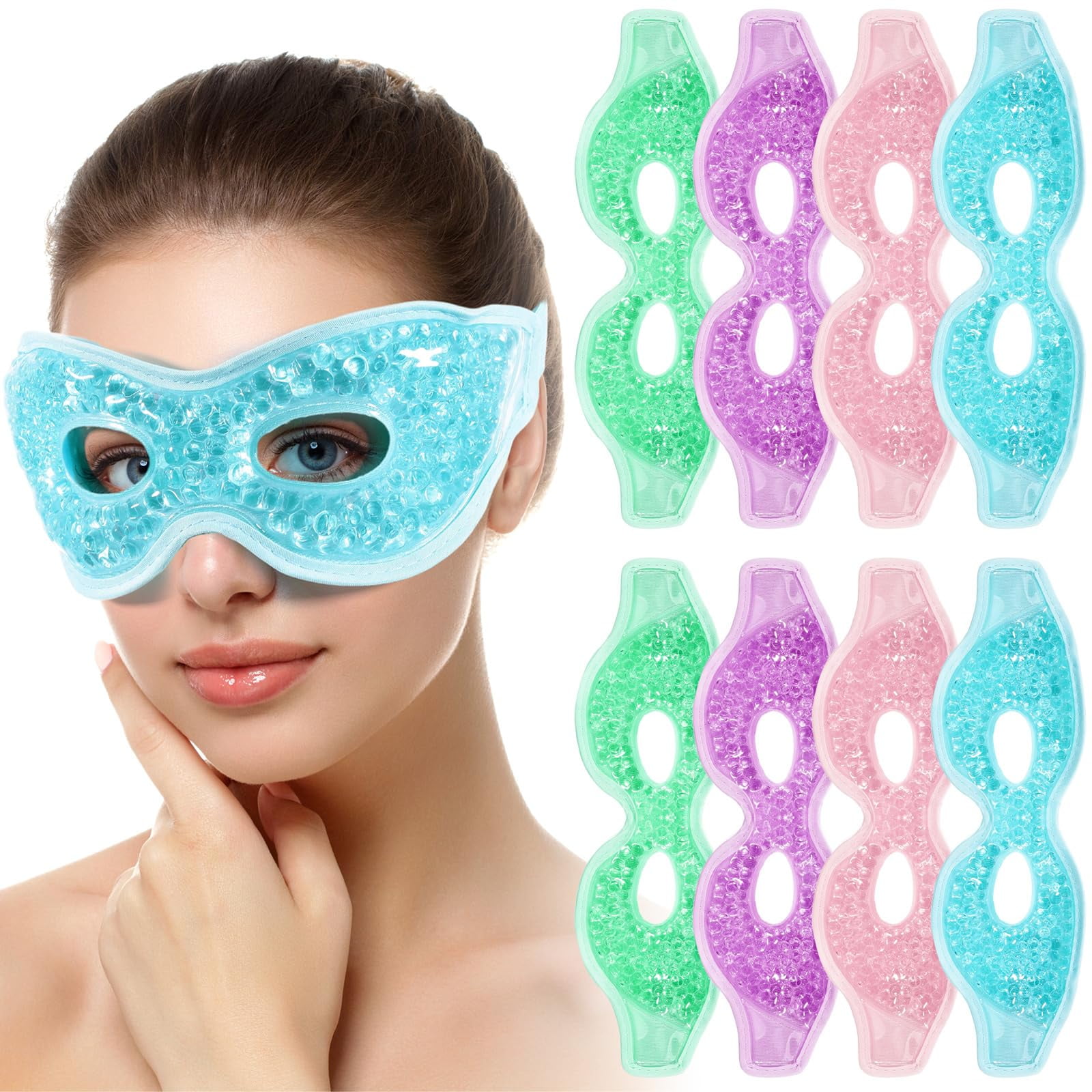 Panitay 8 Pcs Gel Eye Mask Reusable Cooling Eye Mask Hot Cold Eye Mask ...