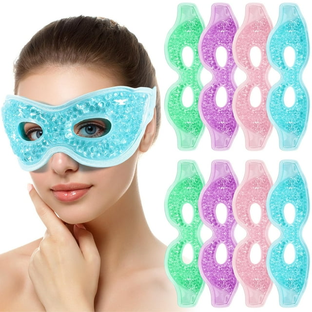 Panitay 8 Pcs Gel MMF7 Eye Mask Cooling Gel Bead Eye Packs for Puffy ...