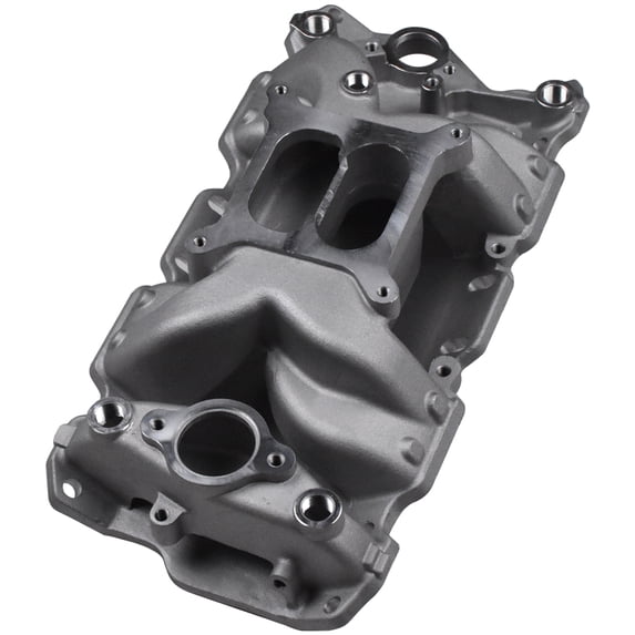 Panlongic Aluminum Dual Plane Intake Manifold for Chevy 350 1955-1995 ...