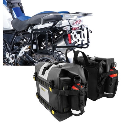 Pannier Racks with Nelson Rigg Hurricane Dry Saddlebags Black For BMW ...