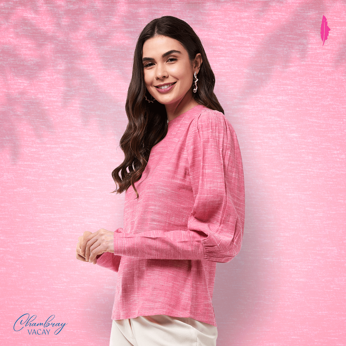 Pannkh Women's Leg 'O' Mutton Chambray Top - Walmart.com