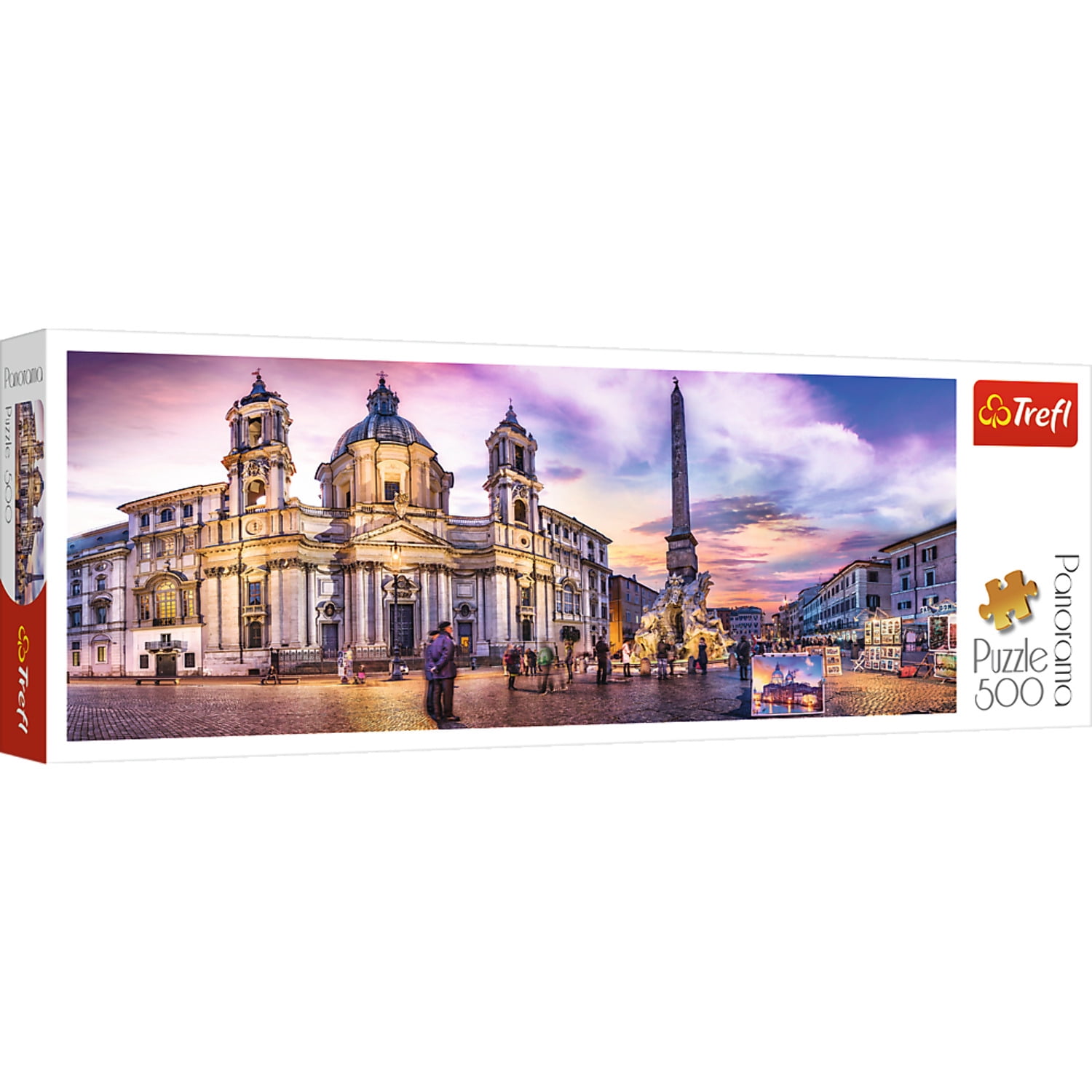 Panorama 500 Piece Jigsaw Puzzle, Piazza Navona, Rome, Italy, Fountain ...