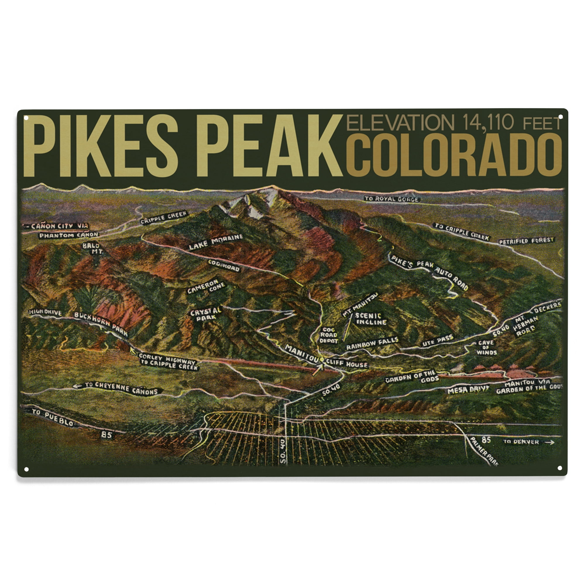 Panoramic Aerial View of Pikes Peak and the Pikes Peak Region, Colorado ...