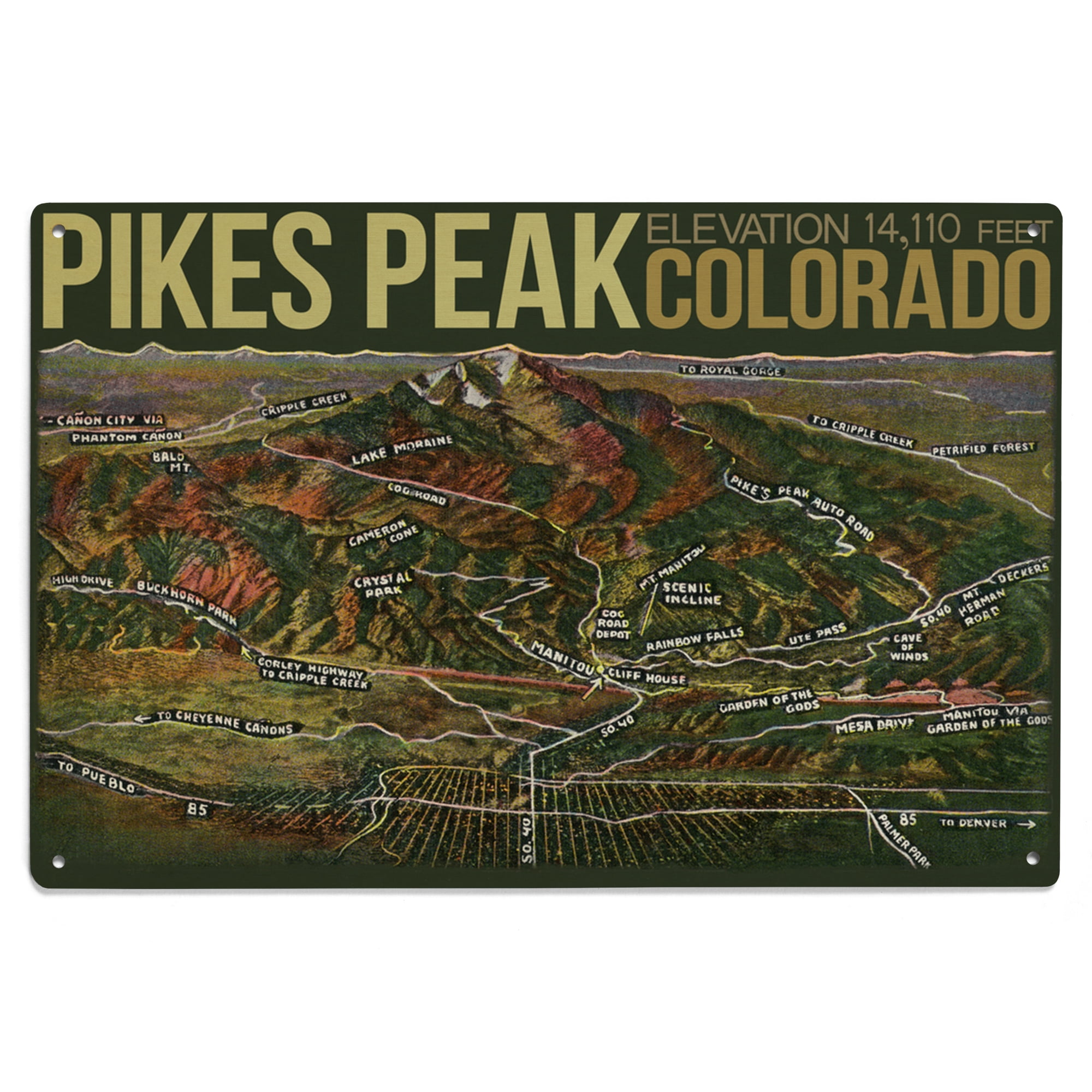 Panoramic Aerial View of Pikes Peak and the Pikes Peak Region, Colorado ...