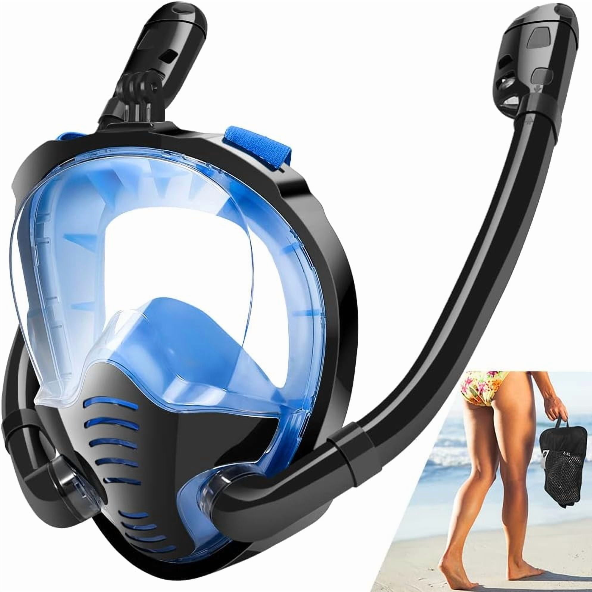 Panoramic Dive Mask, Double Air Pipe System, Dry Top Technology, for ...