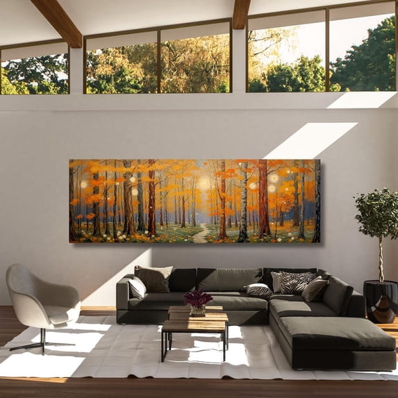 Panoramic Gustav Klimt Birch Forest Print,Gustav Klimt Inspired Art ...