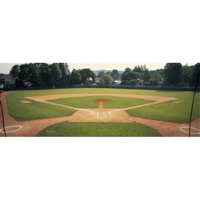 Panoramic Images PPI121164L Baseball diamond looked through the net ...