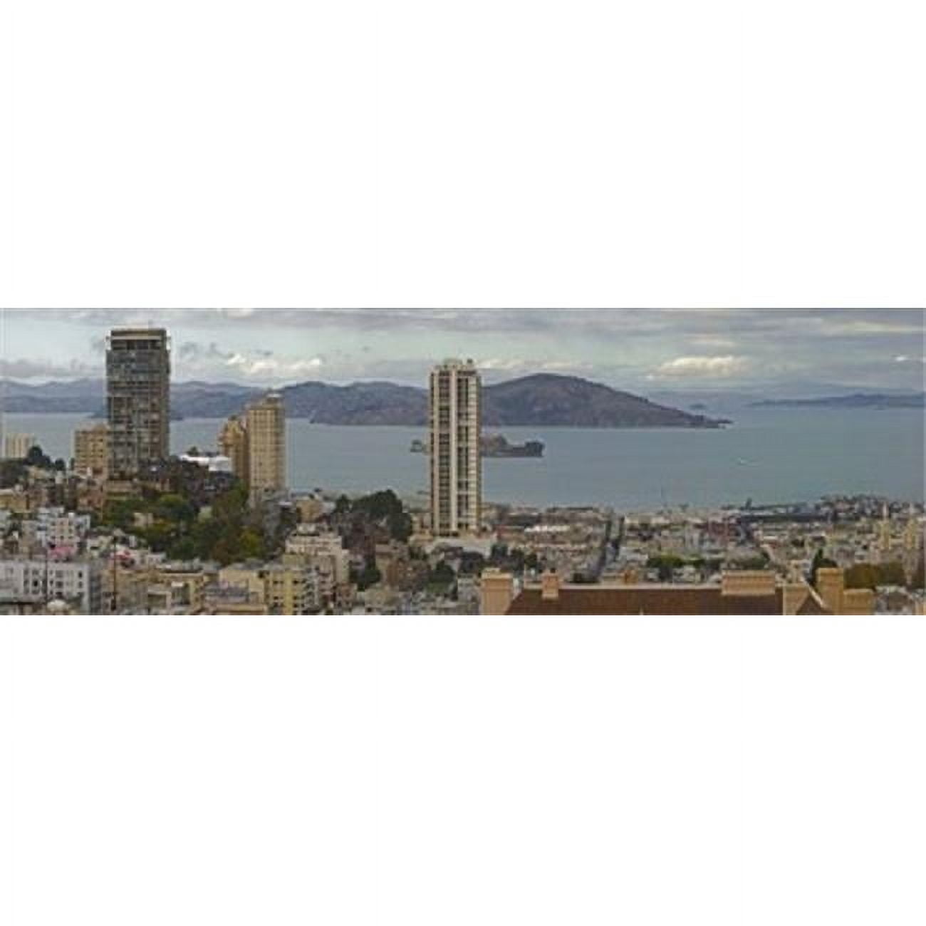 Panoramic Images Buildings in a city with Alcatraz Island in San ...