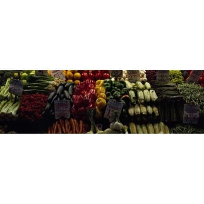 Panoramic Images Fruits and vegetables at a market stall Pike Place ...