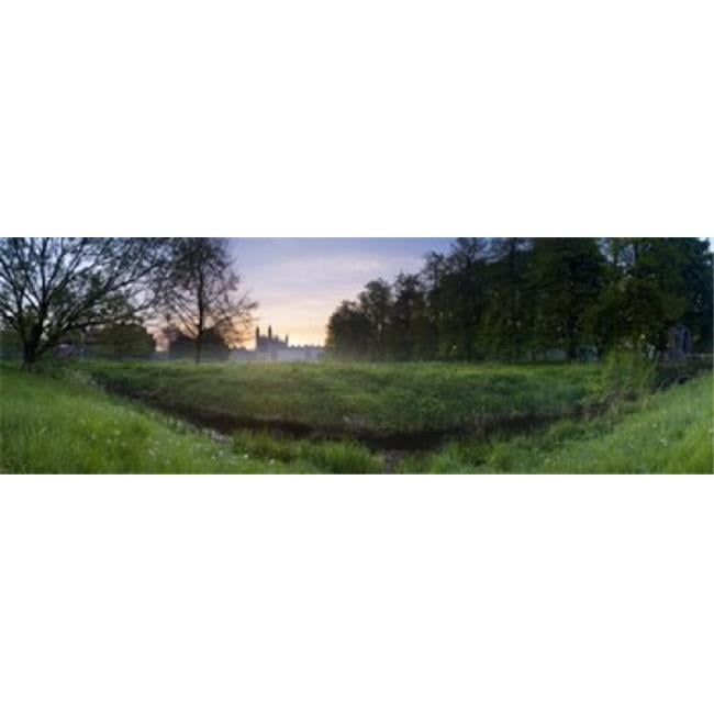 Panoramic Images Green field with university building in the background ...