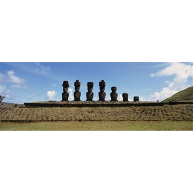 Panoramic Images PPI81485L Low angle view of Moai statues in a row ...