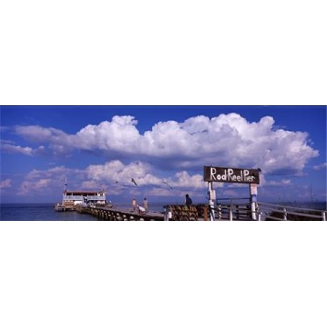 Panoramic Images PPI111961L Information board of a pier Rod and Reel ...