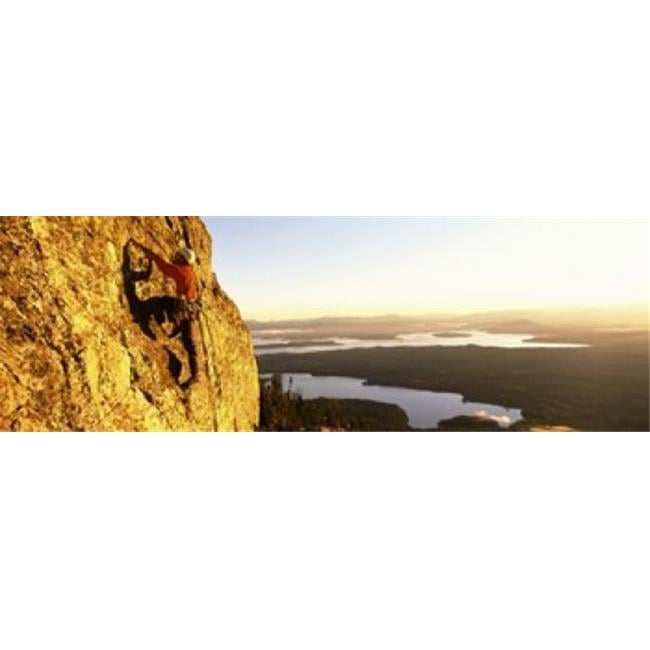 Panoramic Images PPI61739L Man climbing up a mountain Rockchuck Peak ...