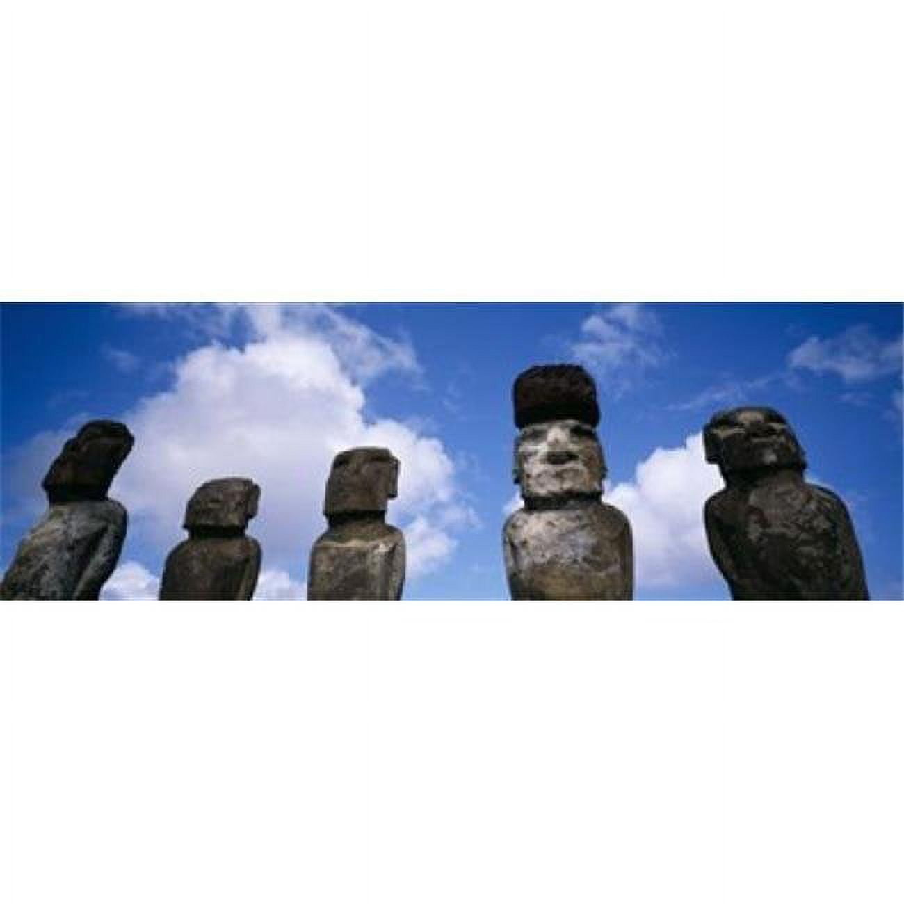 Stone Heads, Easter Islands, Chile Poster Print (36 x 12) - Walmart.com