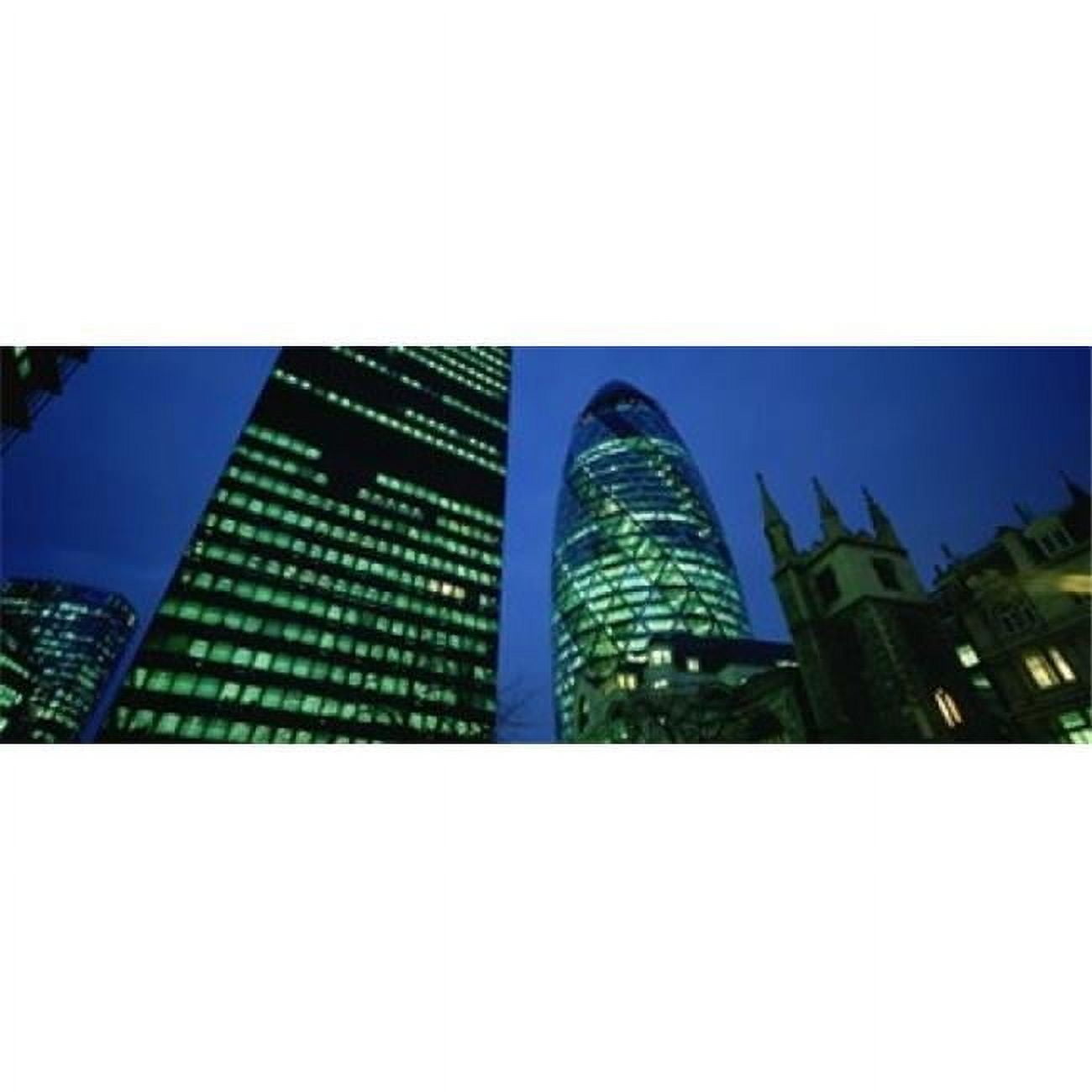 Panoramic Images PPI95021L Low angle view of buildings lit up at night ...