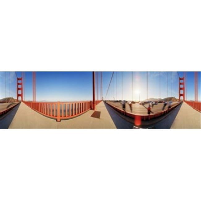Panoramic Images PPI98605L Group of people on a suspension bridge ...