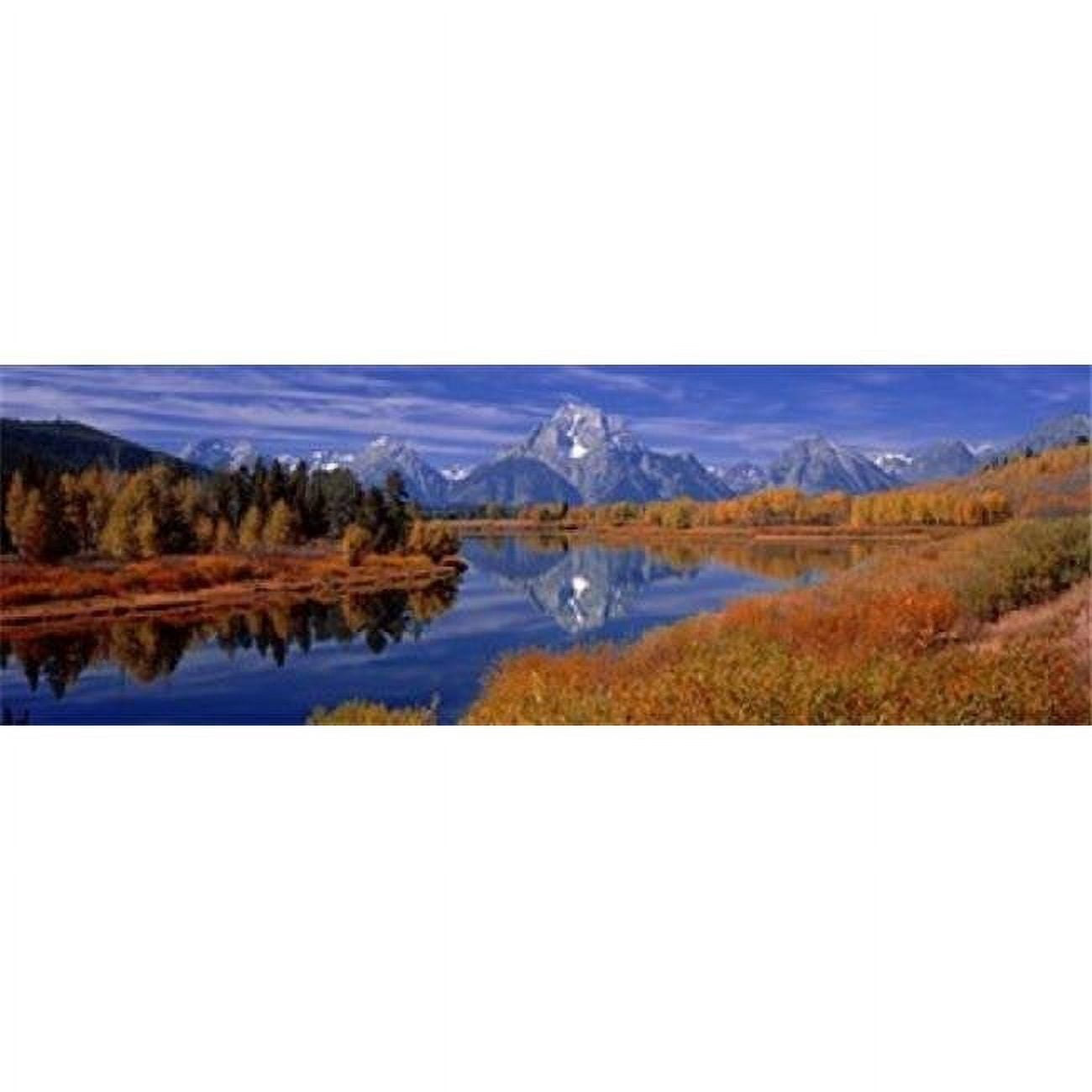 Panoramic Images Reflection of mountains in the river Mt Moran Oxbow ...