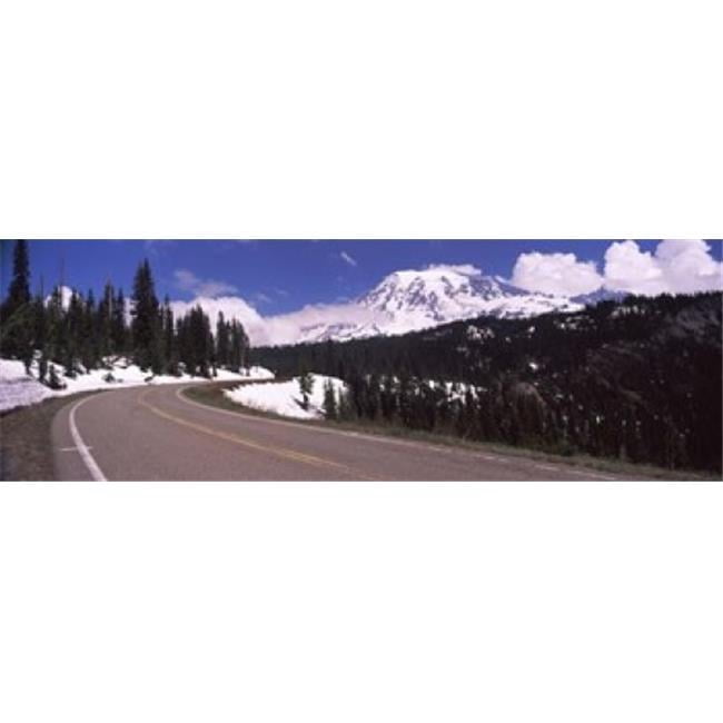 Panoramic Images Road with a mountain range in the background Mt ...