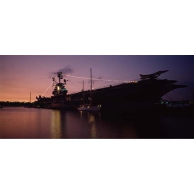 Panoramic Images Silhouette of an aircraft carrier in the sea USS ...