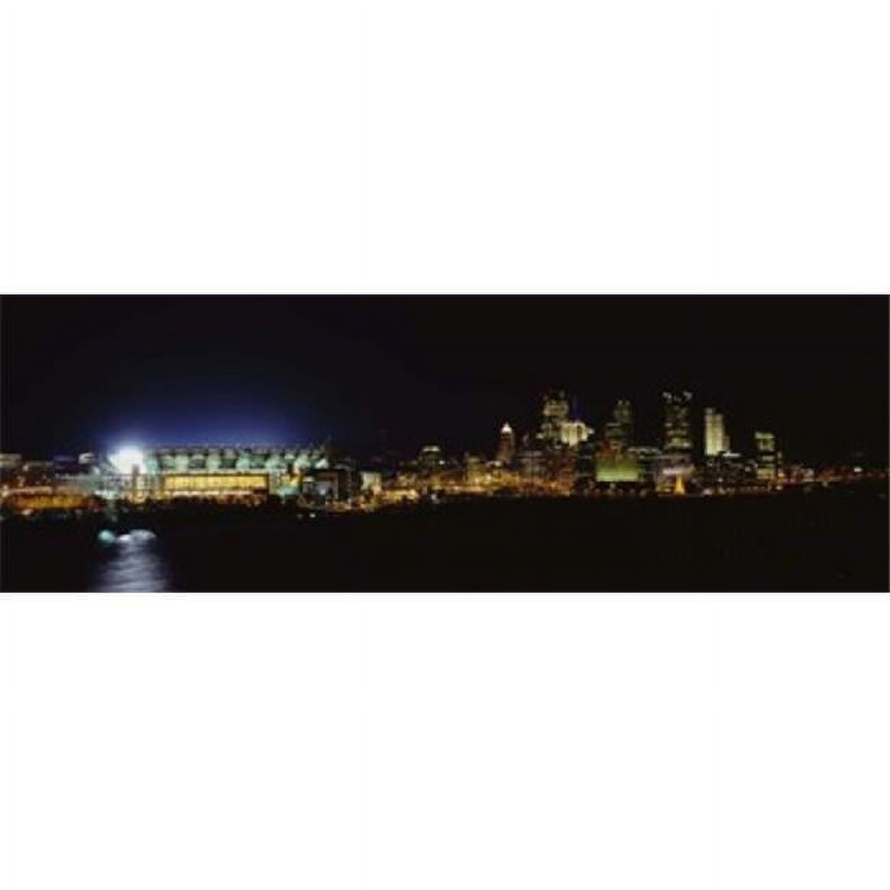 Panoramic Images Stadium lit up at night in a city Heinz Field Three ...