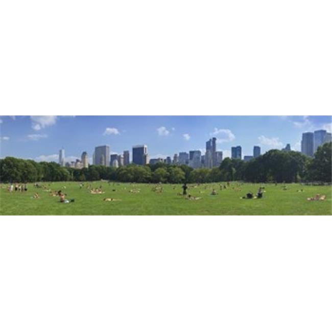 Panoramic Images Tourists resting in a park Sheep Meadow Central Park ...