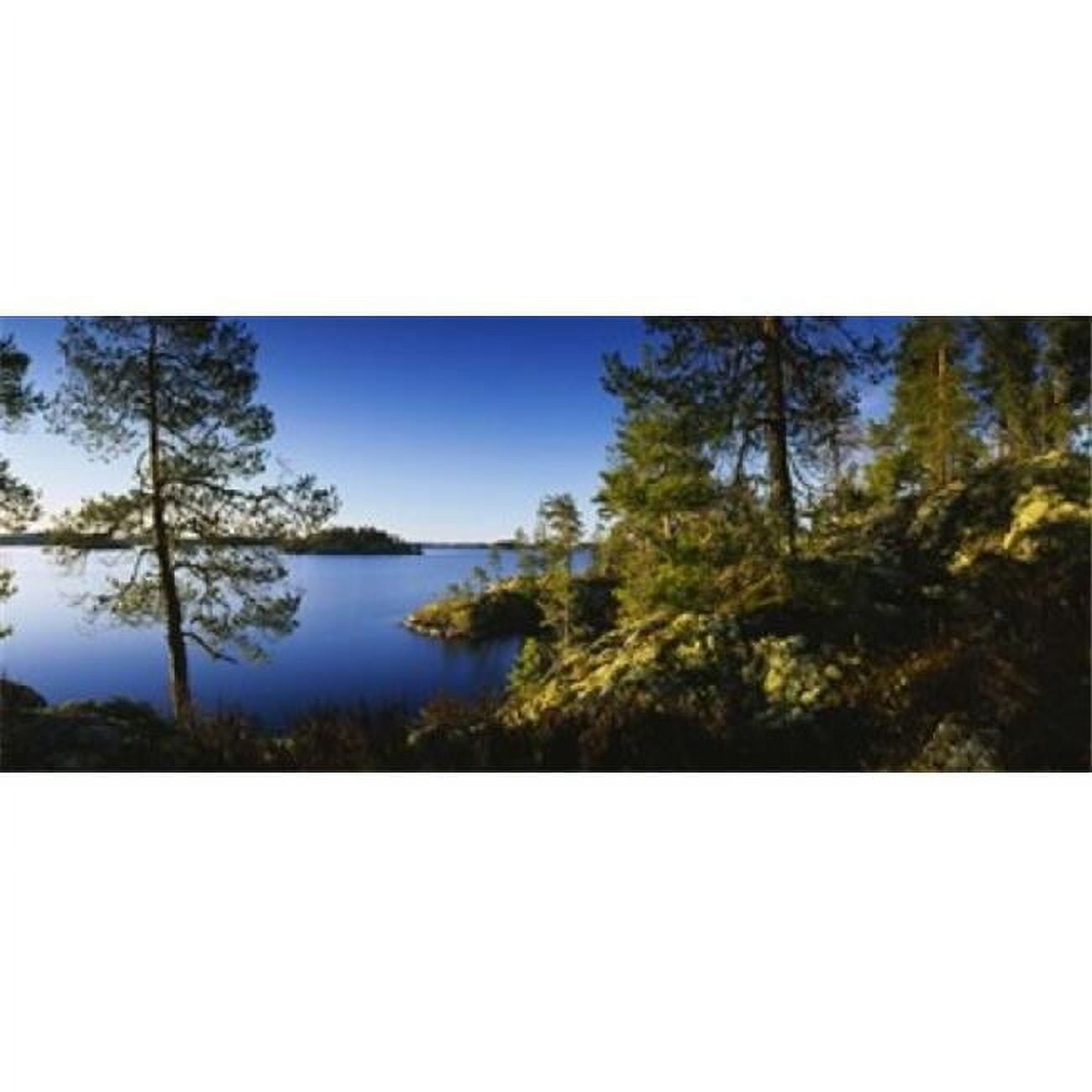 Panoramic Images Trees at the lakeside Lake Saimaa Puumala Finland ...