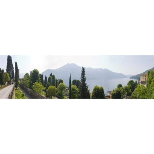 Panoramic Images Trees with a lake in background Lake Como Villa ...