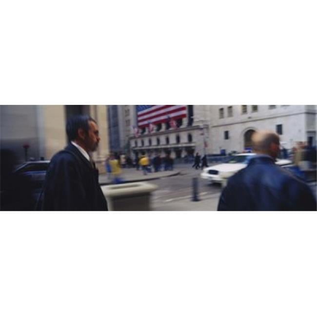 Panoramic Images Two people walking New York Stock Exchange Wall Street Times Square Manhattan ...