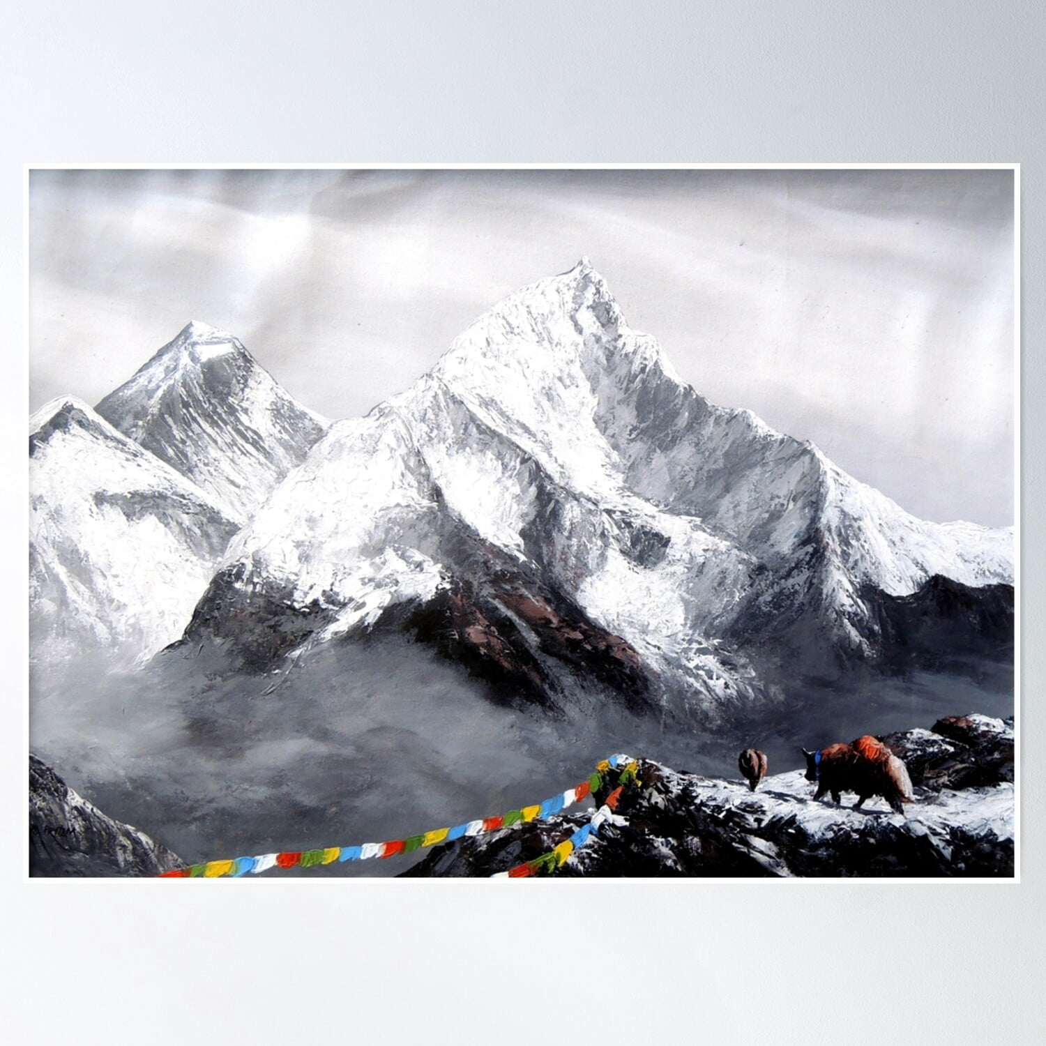 Panoramic View Of Everest Mountain Poster Wall Art, Modern Wall Decor ...