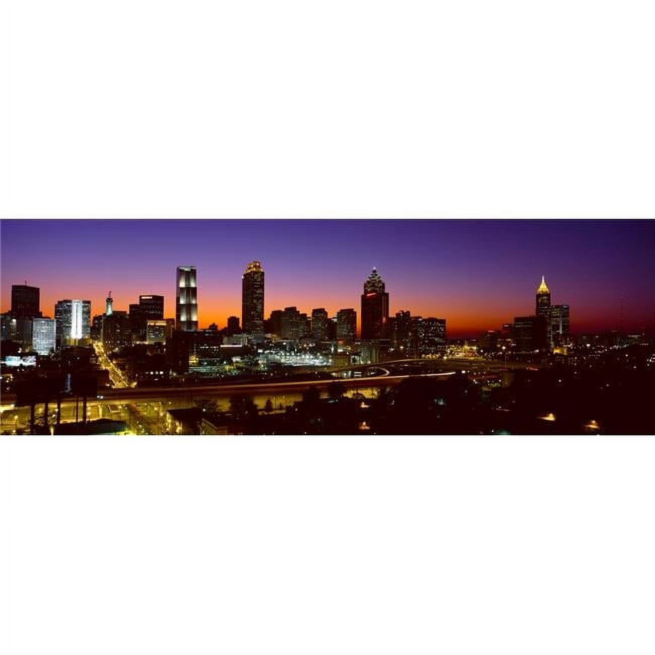 Panoramic View of Atlanta Skyline At Dusk Atlanta Georgia Poster Print ...