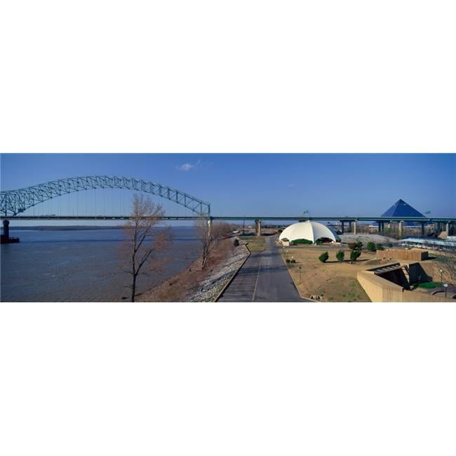Panoramic View of Mississippi River with Bridge & The Pyramid Sports ...