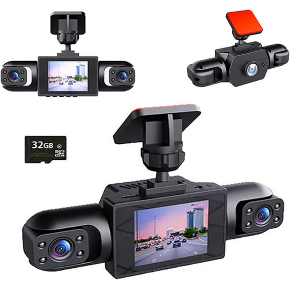 Panoramic in-car dashcam system, 360° four-channel dashcam, 1080P Full ...