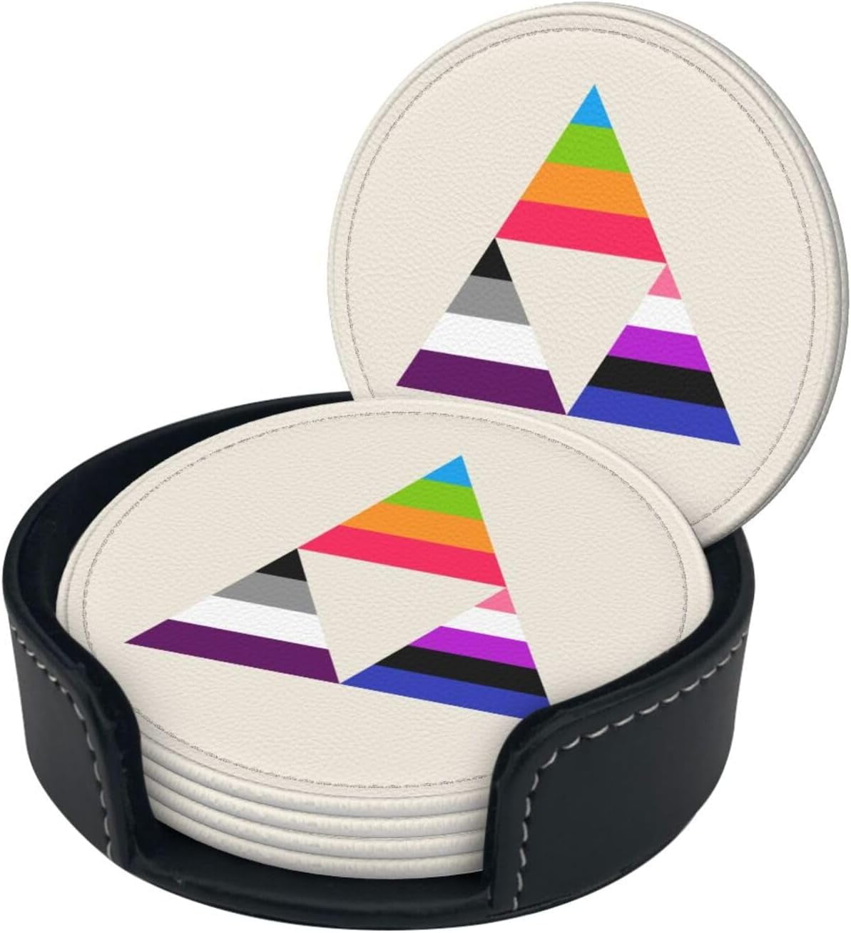Panromantic Asexual Genderfluid Triangle Pride Flag Premium Leather ...