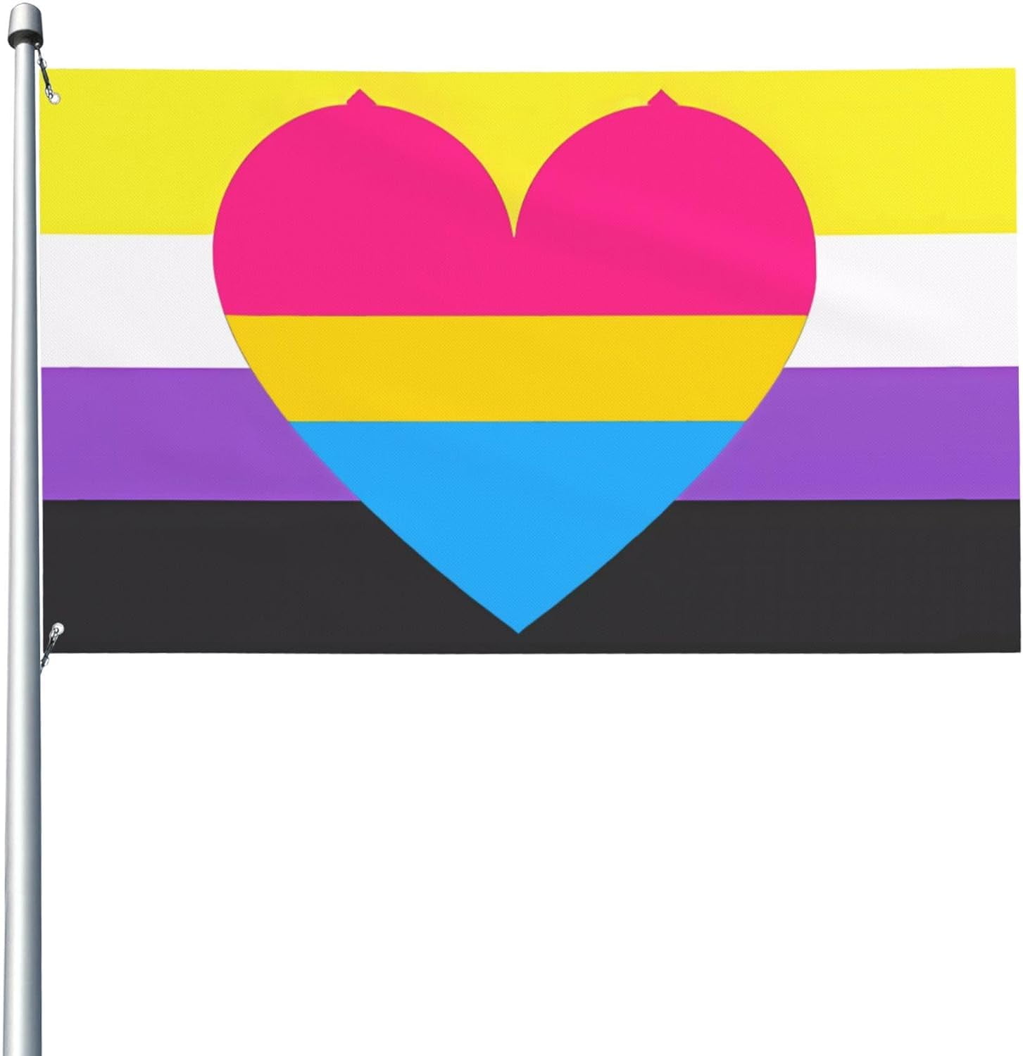 Panromantic Non-binary Sticker Flag Outdoor Garden Flag Breeze Flag ...