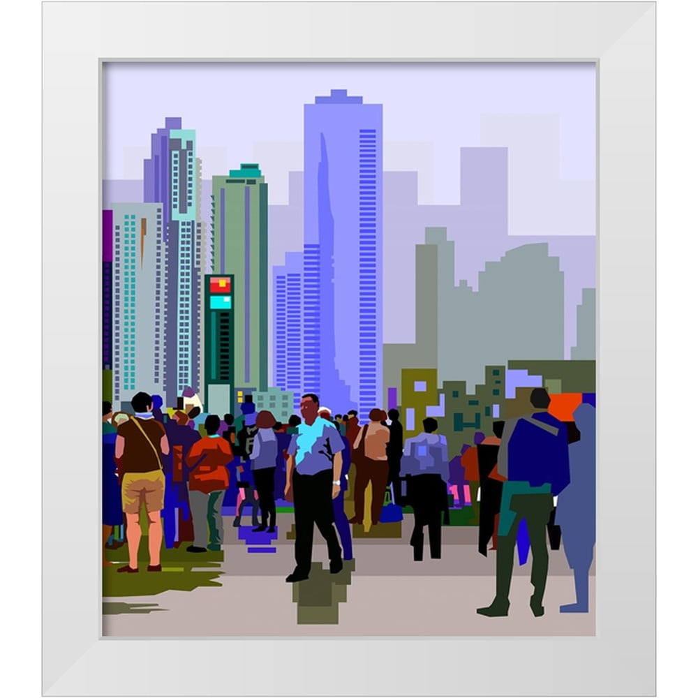 Pansanit, Surapol 12x13 White Modern Wood Framed Museum Art Print Titled - New City - Walmart.com